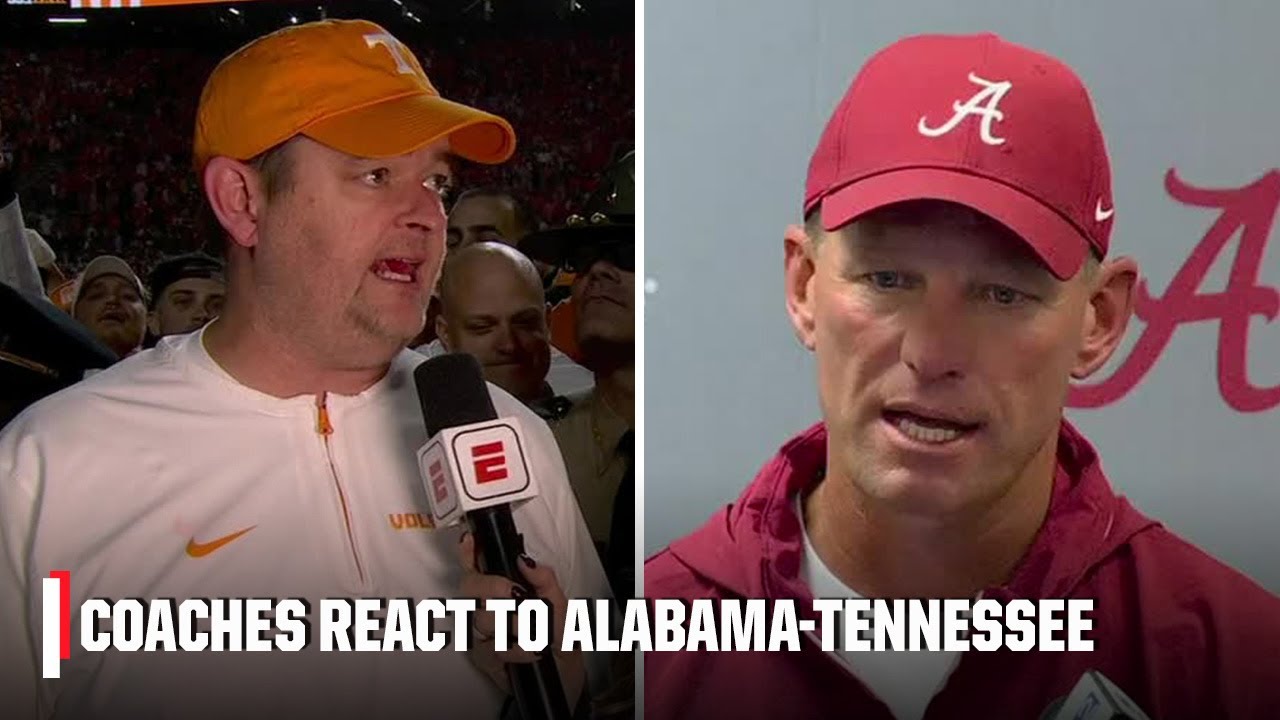 Josh Heupel & Kalen DeBoer react to Alabama's loss to Tennessee | ESPN ...