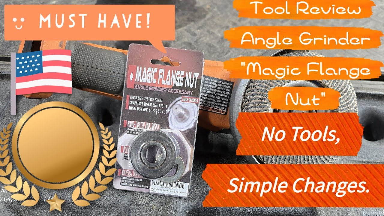 Ultimate Angle Grinder Accessory! Magic Flange Nut, No Tools! - YouTube