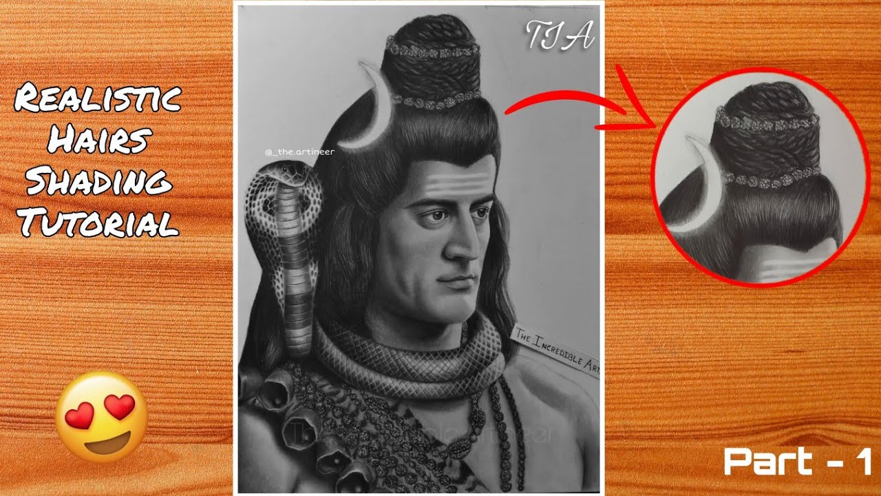 How to draw Realistic Hair | Mahadev | Part - 1 | T.I.A - YouTube