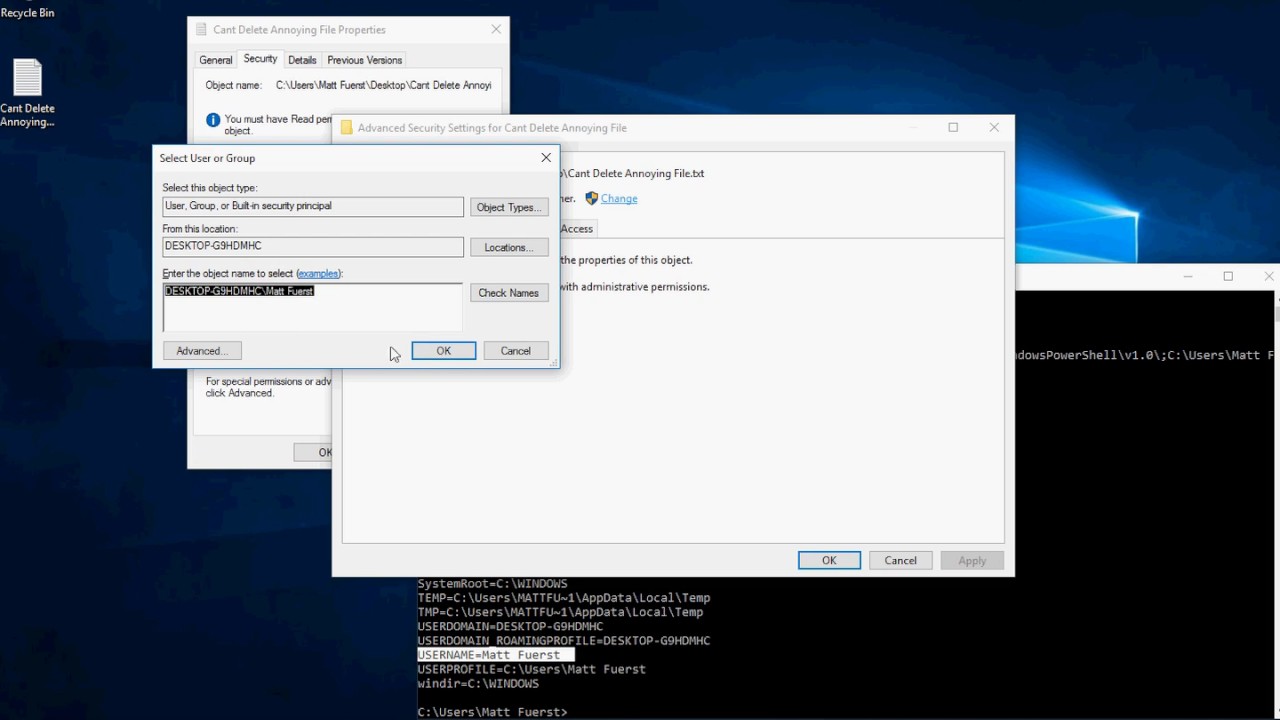 NTFS Permissions and Deleting File - YouTube