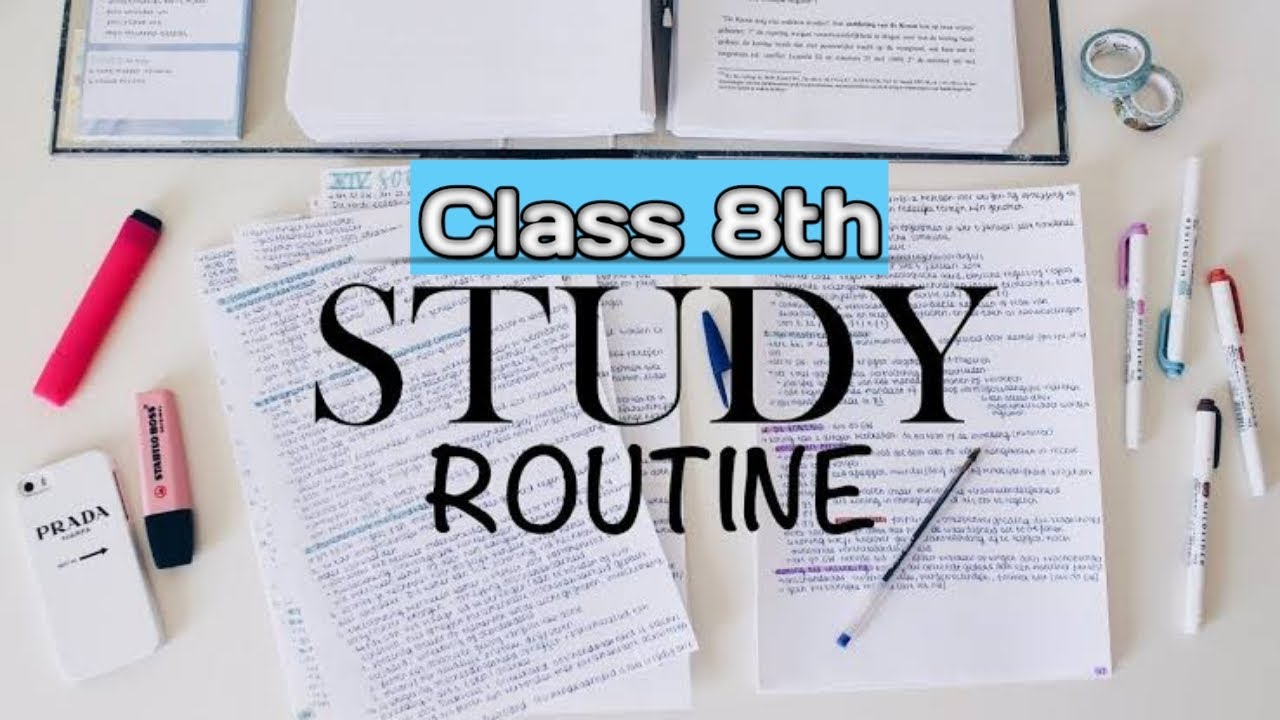Study Routine for class 8th students + Study motivation|Study Vlog |A ...