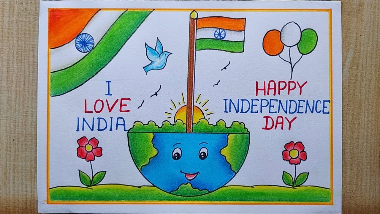 Very easy Independence Day drawing| Independence day poster drawing ...
