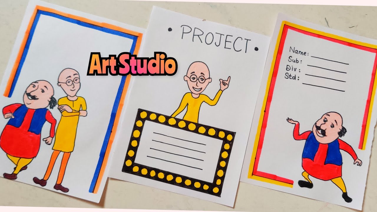 Motu patlu/Border Design on Paper/Project Border Design/Cartoon themed ...