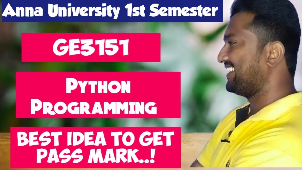 Ge3151problem Solving And Python Programmingbest Idea To Get Pass Markengineering King Youtube
