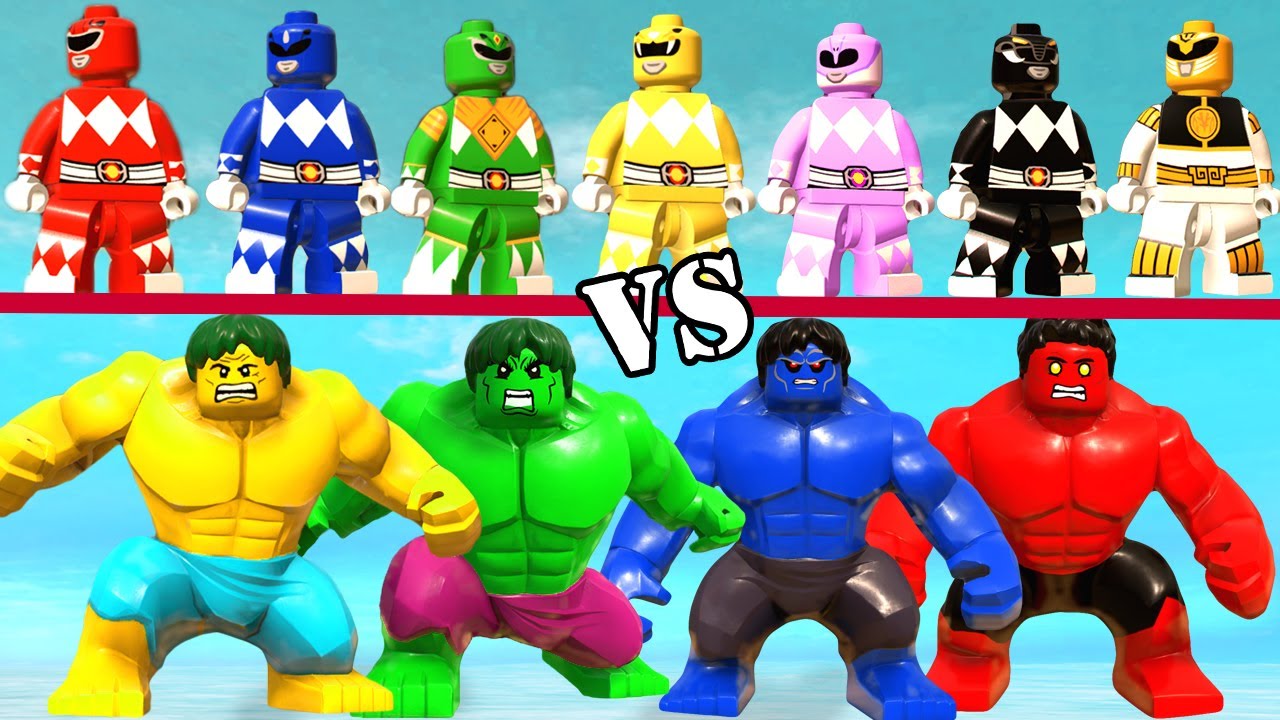 Hulk & Blue Hulk & Red Hulk & Yellow Hulk VS Power Rangers - YouTube