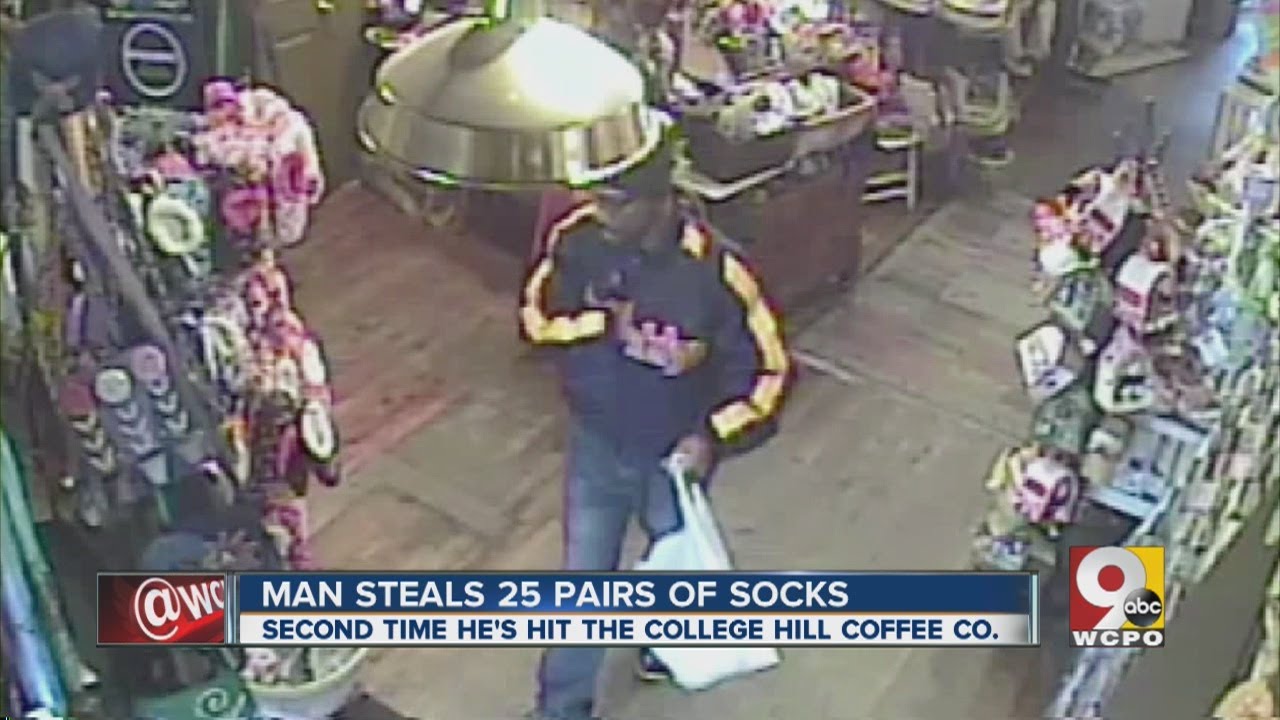 Man accused of stealing $300 worth of socks from coffee company - YouTube