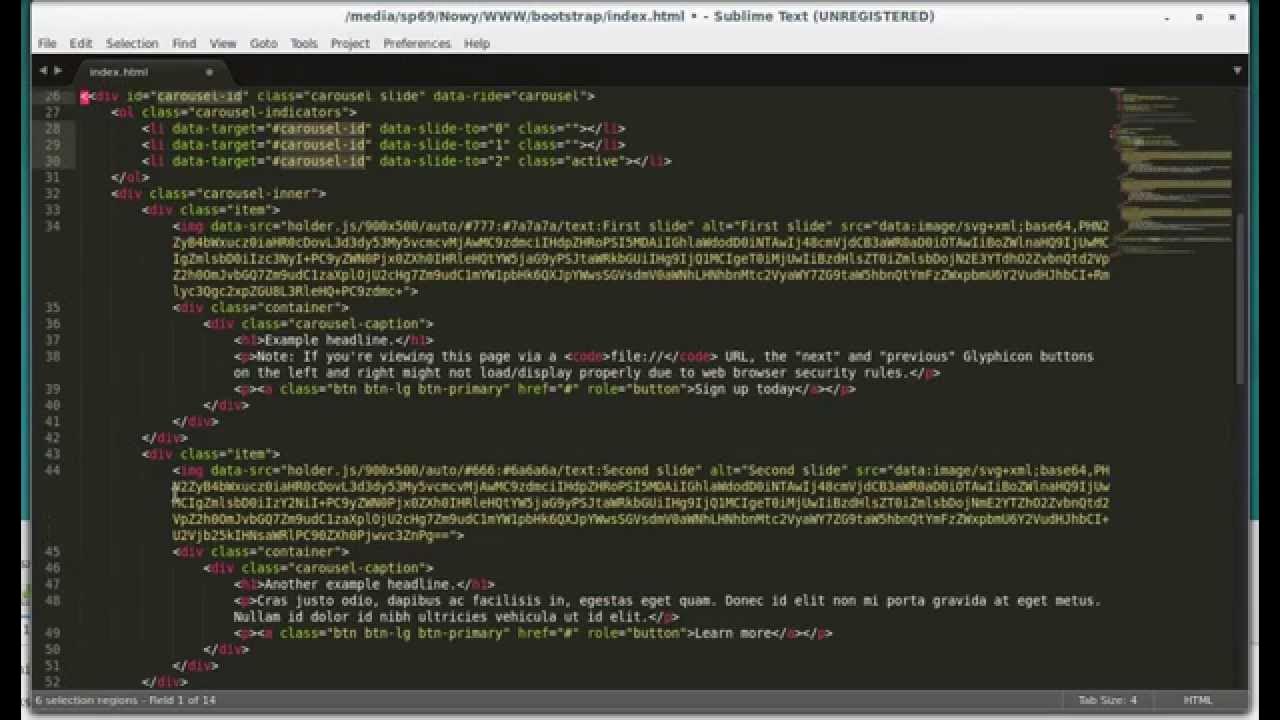 Bootstrap 3 Snippets w Sublime Text - YouTube