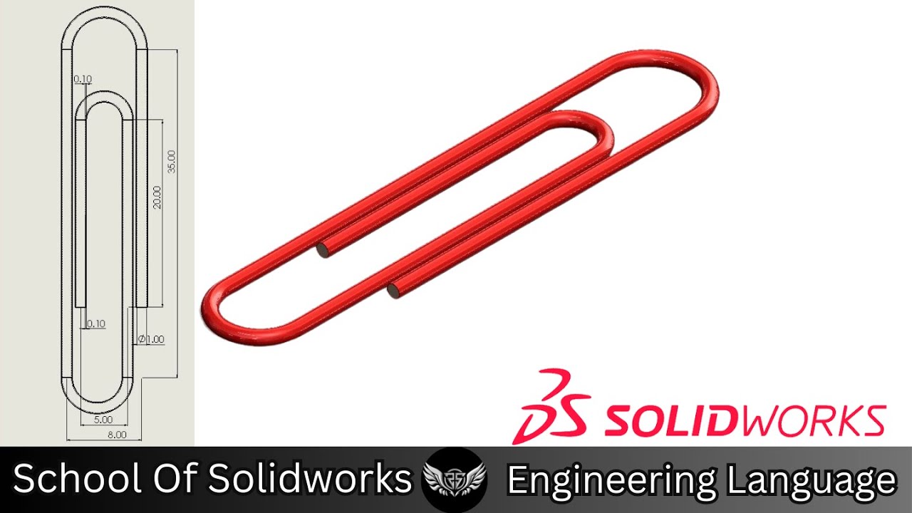 How to make papers clip solidworks - YouTube