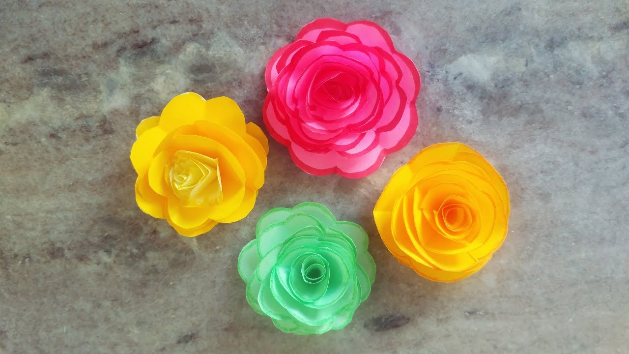 How to make a simple Paper rose / Origami Paper Rose / DIY Paper Rose ...