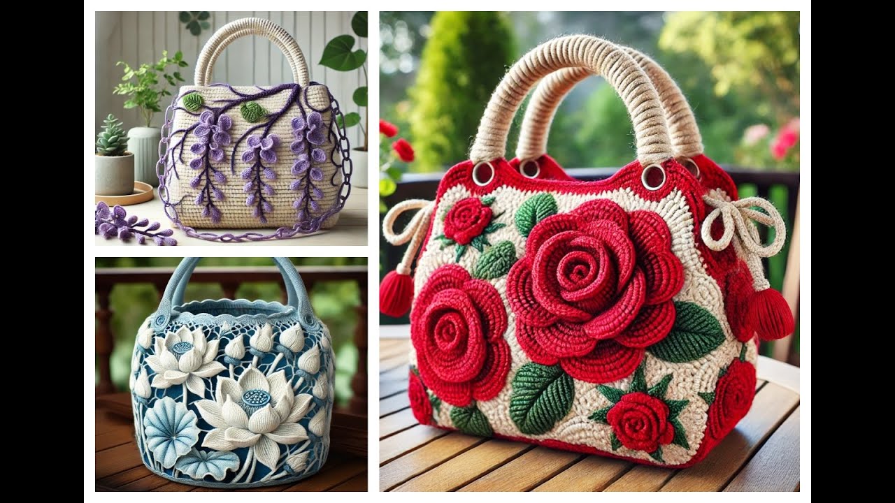 Heart-warming woolen bag designs#design #knitting #bag #crochet - YouTube