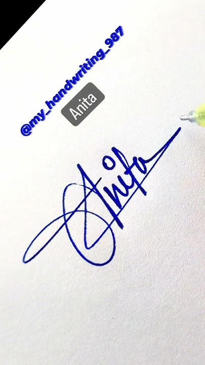 Anita Name Signature|| Anita Name Art || How to right Anita beautiful ...