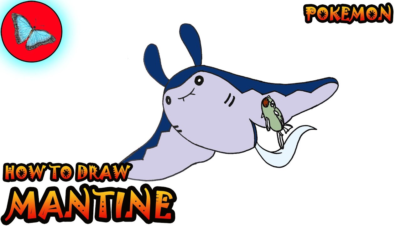 How To Draw Mantine From Pokemon | Drawing Animals - YouTube