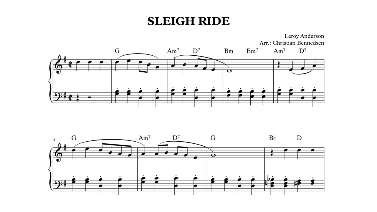 Leroy Anderson - Sleigh Ride - Piano - YouTube