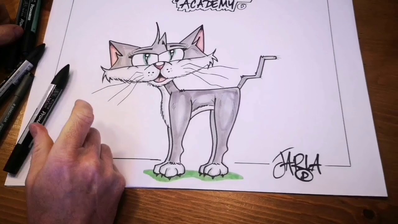 Part 2 how to cool our a cat in using pro markers - YouTube