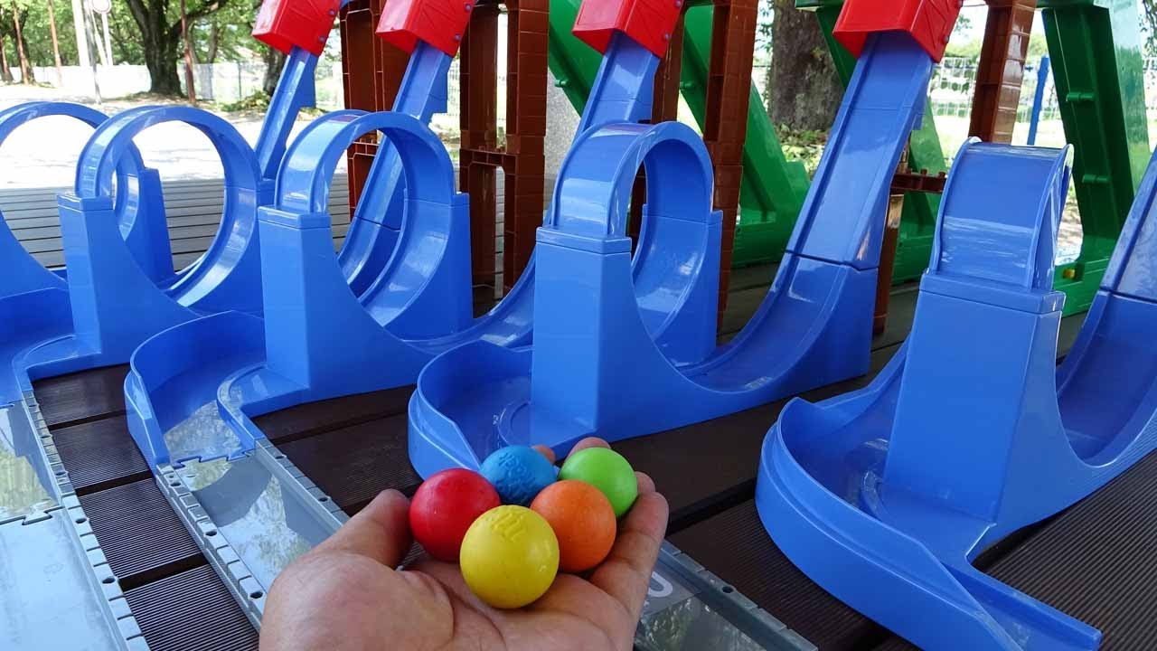 Marble run ☆ 360 degree rotation slope x 5 + infinite loop course - YouTube