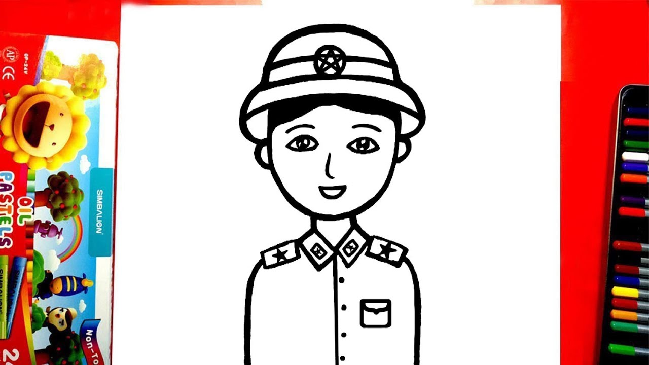 Draw a simple portrait of a soldier | The easiest way to draw a soldier ...