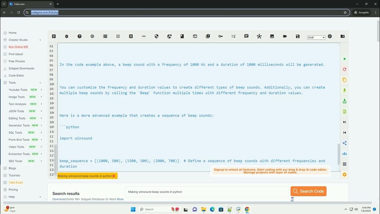 Making winsound beep sounds in python - YouTube