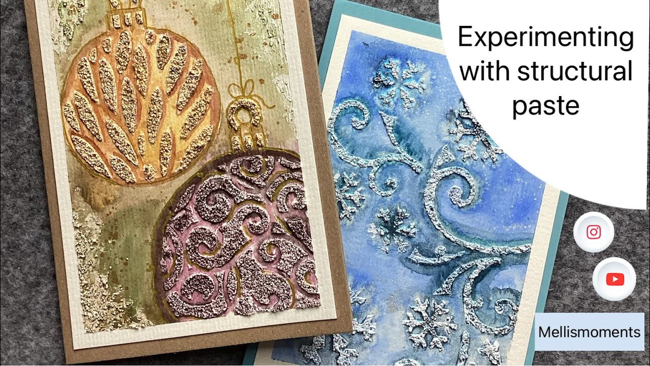 Christmas Card with structural paste- an experiment - Weihnachtskarte ...