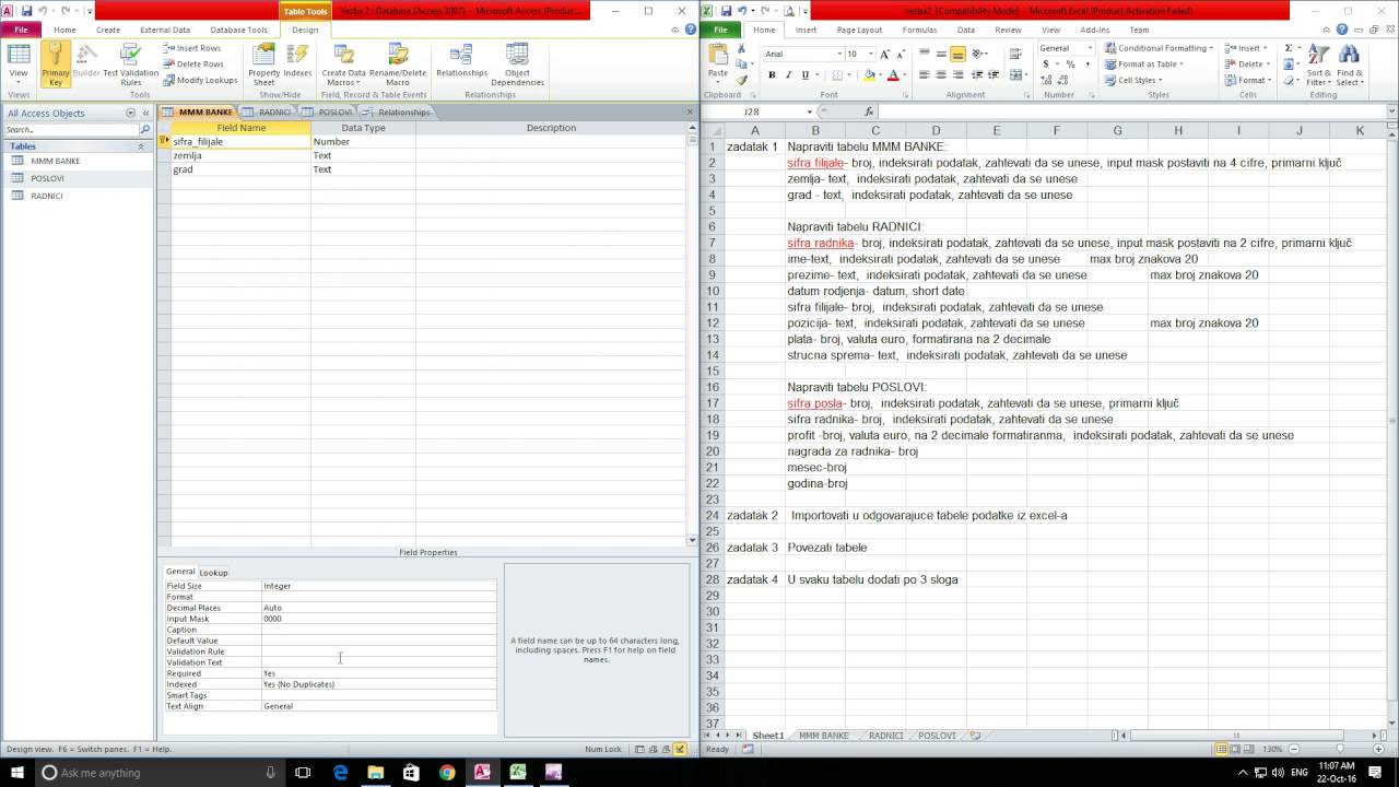 Access 2010 Povezivanje tabela - YouTube