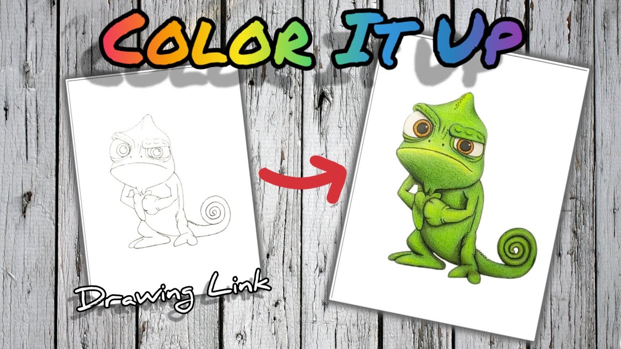 Tangled Chameleon Coloring Page