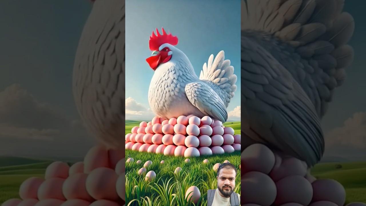 The farmer's hen laid many pink eggs and the hen started crying 😭 #ai # ...