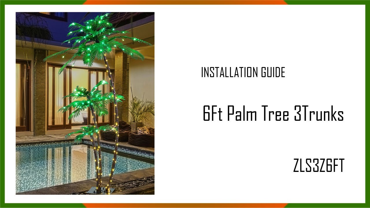 Installation Guide - 6 ft Tropical Palm Tree with Lights, Solar Powered ...
