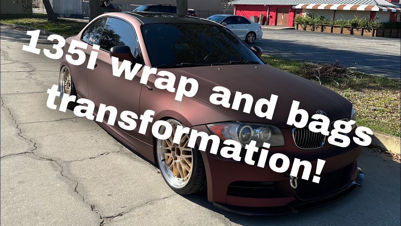 BMW 135i VINYL WRAP AND BAGS CHANGE THE WHOLE LOOK! - YouTube