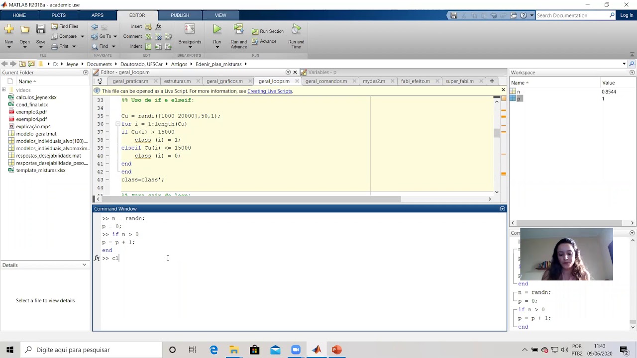 Matlab 1319 Loops If Ifelse Scripts Programação Youtube 2374