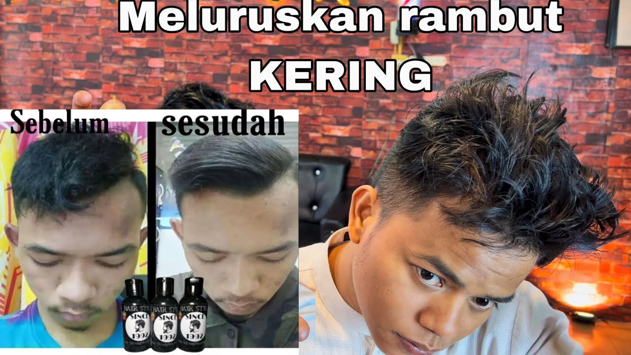 cara meluruskan rambut kering mengembang - YouTube