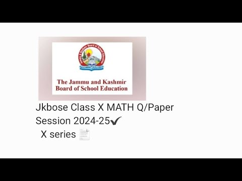 JKBOSE class 10th Mathematics paper 2024-25 conducted on 10 Mar 2025 ...
