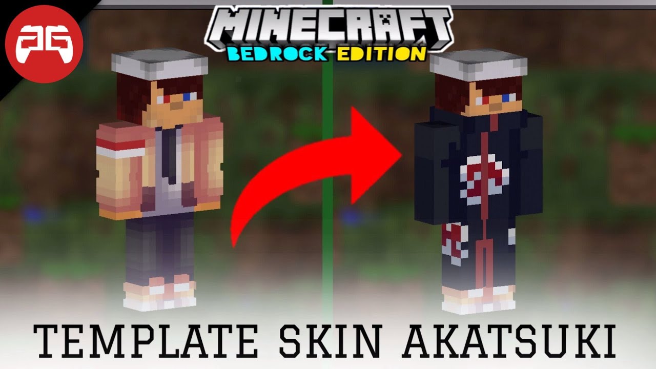 🔴CARA MEMASANG TEMPLATE SKIN AKATSUKI DI MINECRAFT PE - YouTube
