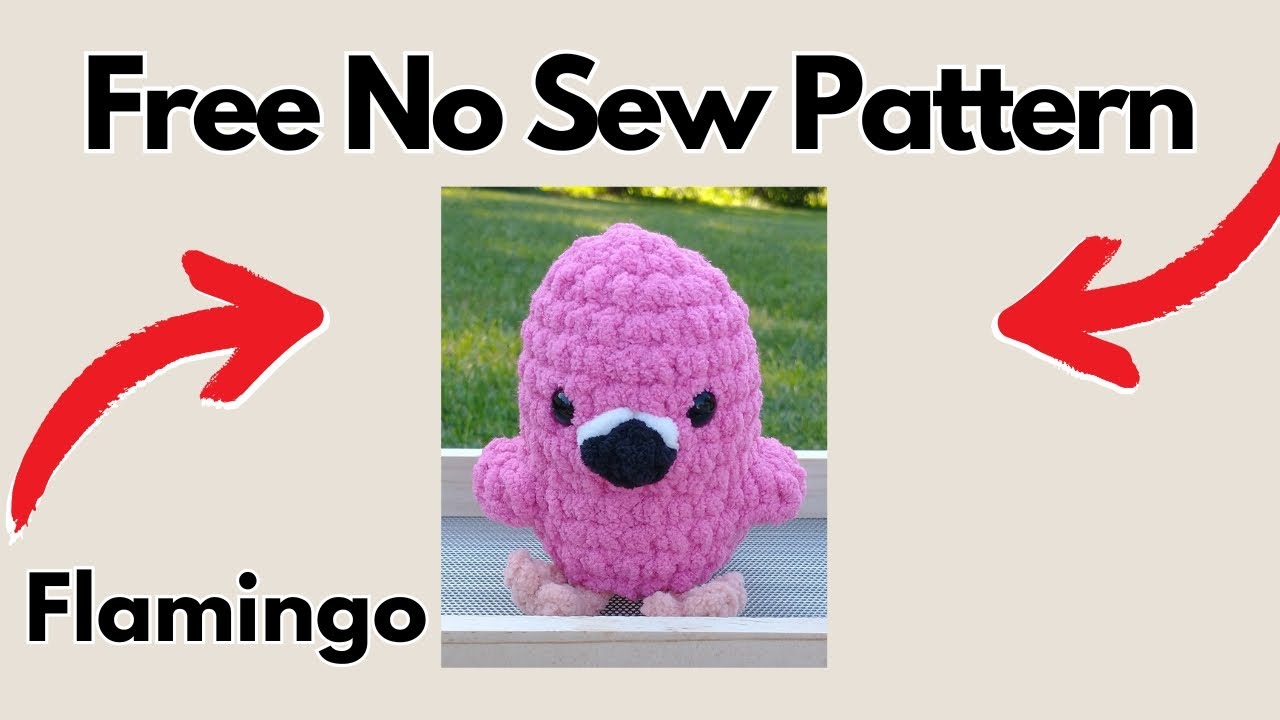 Easy No Sew Crochet Flamingo Tutorial: FREE PATTERN - YouTube