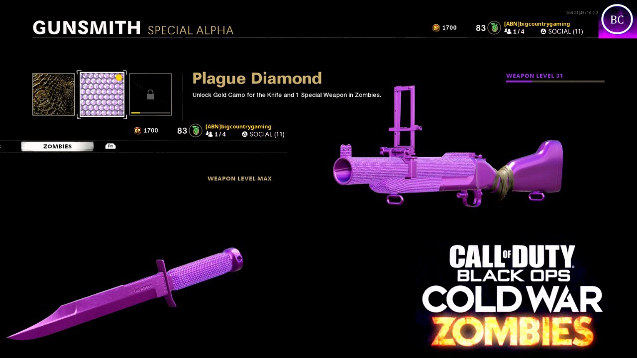 COD Cold War Zombies - Purple Diamond Knife And Special Weapon - YouTube