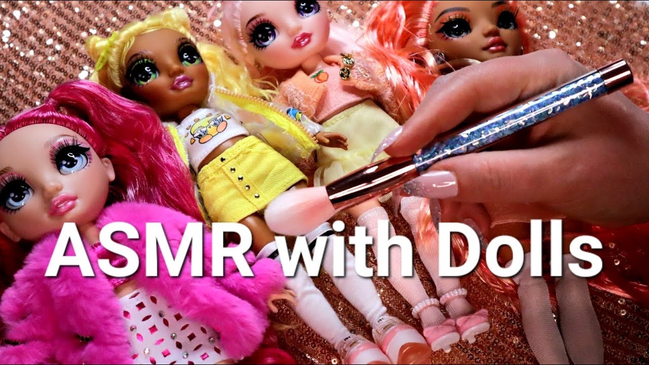 ASMR with Dolls 🎀 Gentle Tapping, Scratching, Brushing 💋 Whispering ...