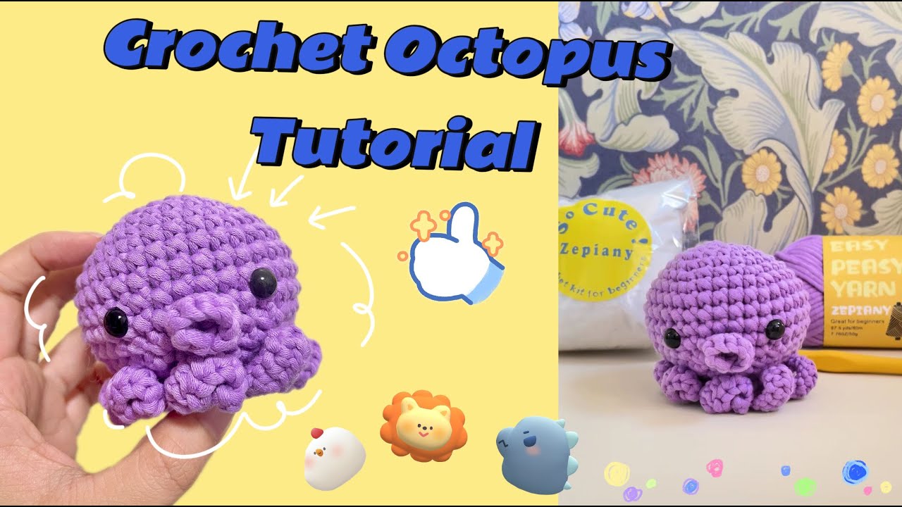 Friendly Beginner! How To Crochet a Simple Octopus: Quick, Easy Amigurumi Octopus Tutorial - YouTube