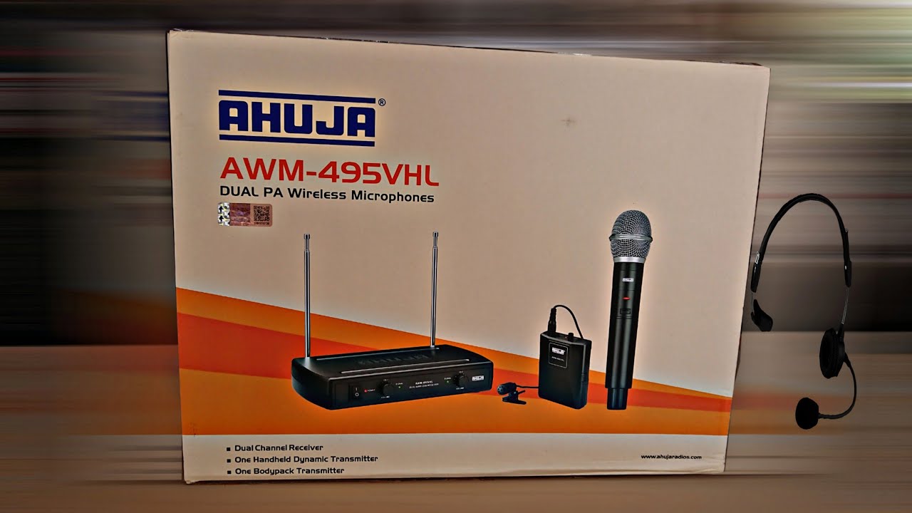 AHUJA AWM-495VHL DUAL PA WIRELESS MICROPHONE UNBOXING & REVIEW - YouTube