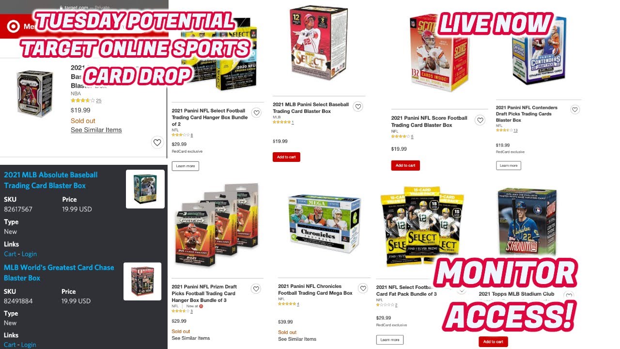 TUESDAY POTENTIAL ONLINE TARGET RETAIL SPORTS CARD DROP! LET'S BEAT THE ...