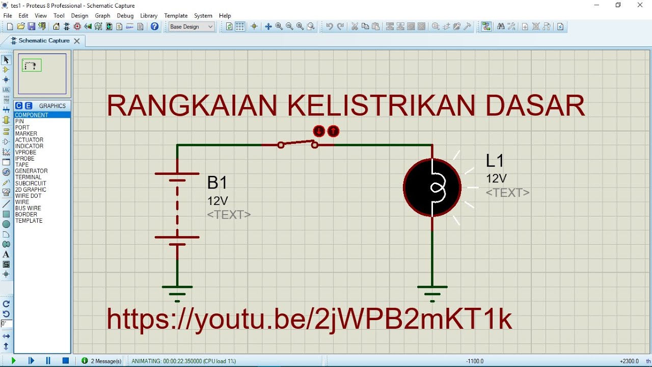 1. Belajar kelistrikan, rangkaian dasar, menggunakan proteus ...