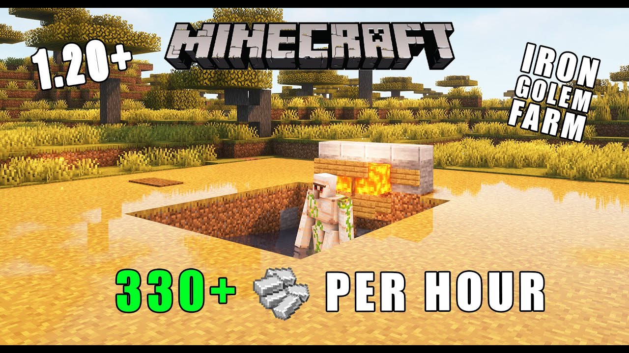 Minecraft 1.20+ IRON Farm Tutorial - 330+ Per Hour - YouTube