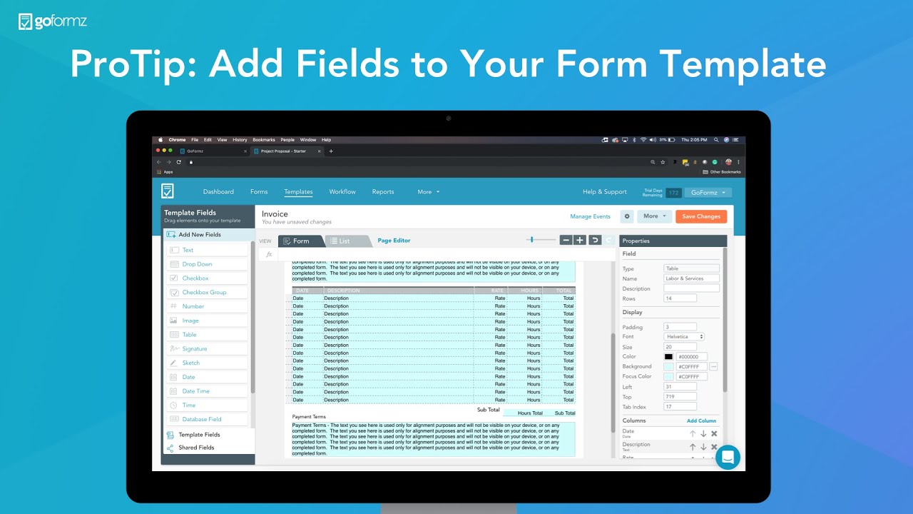 ProTip: Add Fields to Your Form Template - YouTube