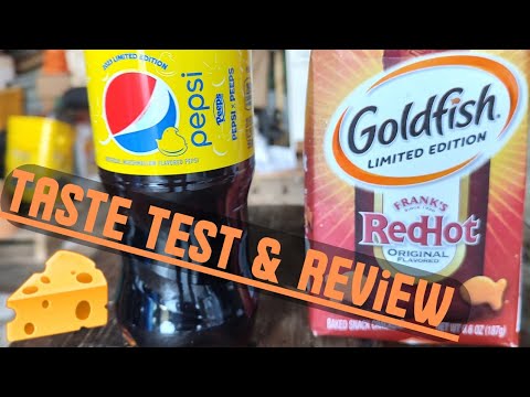 Taste test of Peeps Pepsi & Frank's Redhot Goldfish snack crackers ...
