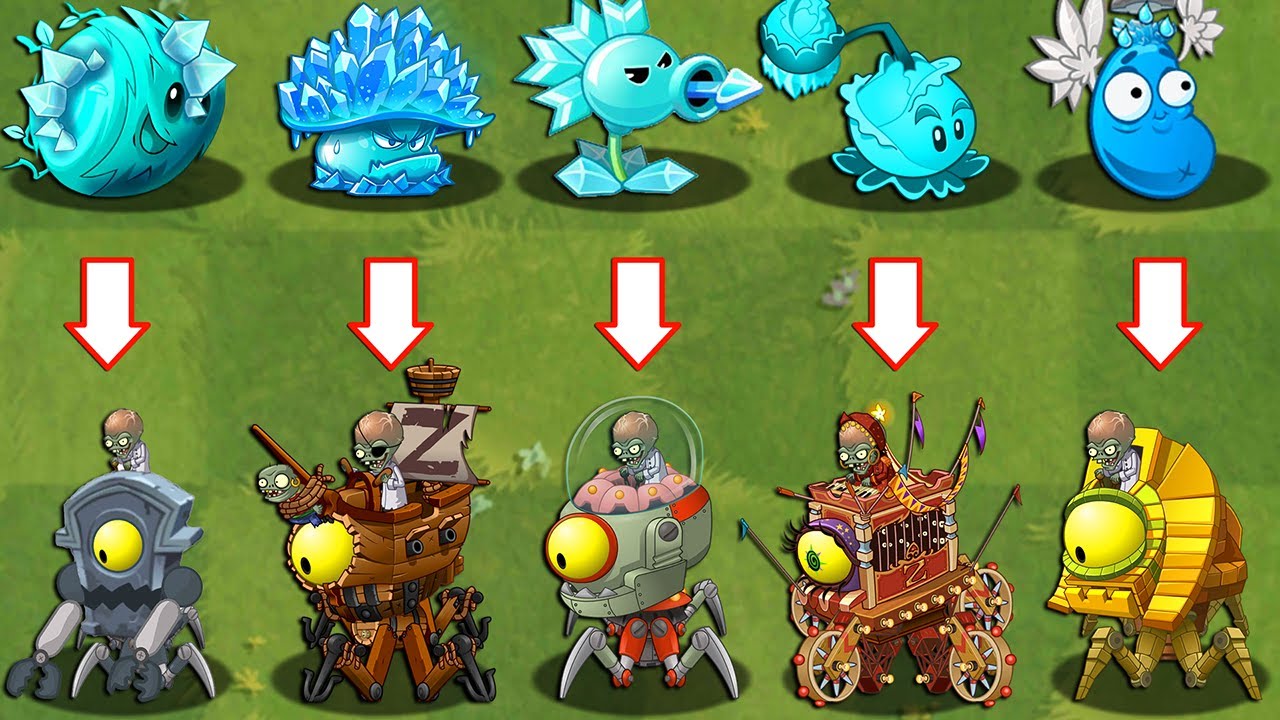 All ICE Plants Power-Up vs PvZ 2 Final Bosses Fight! - Plants vs ...
