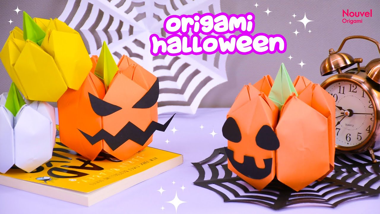 Origami Paper Pumpkin | DIY Halloween Crafts - YouTube