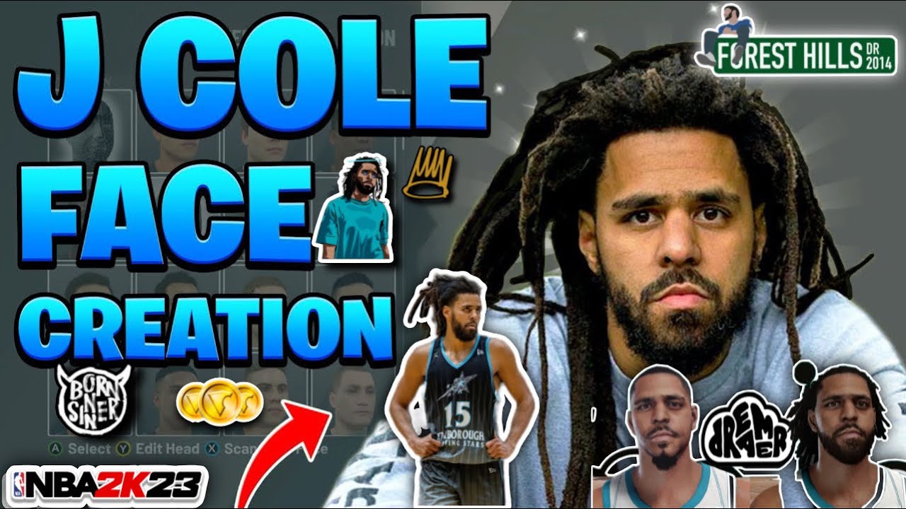 J COLE FACE CREATION IN 2K23 - HOW TO LOOK LIKE J COLE 🎯 2K COMP FACE ...