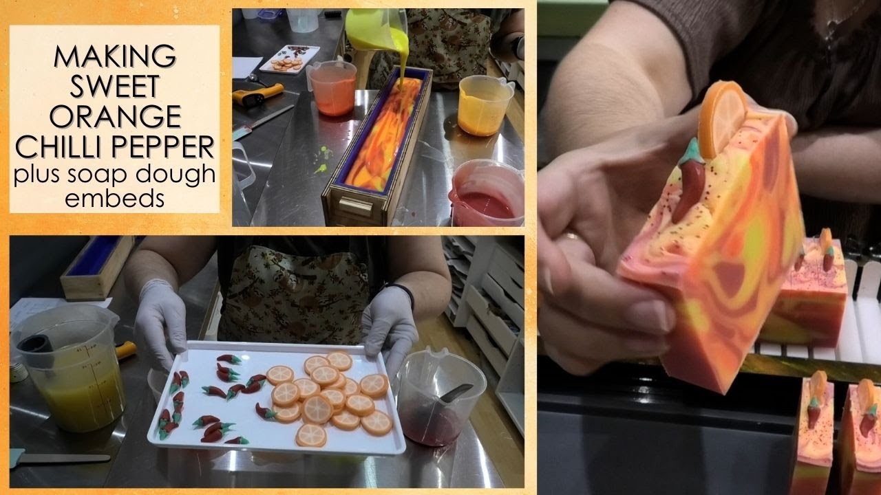 Sweet Orange Chilli Pepper Cold Process Soap with Soap Dough embeds ...