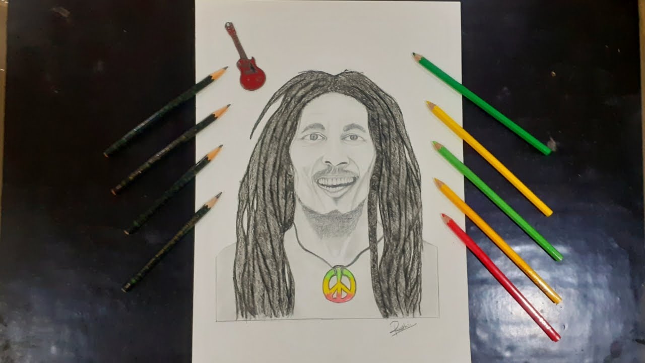 How to draw bob marley step by step pencil / bob Marley sketch # ...