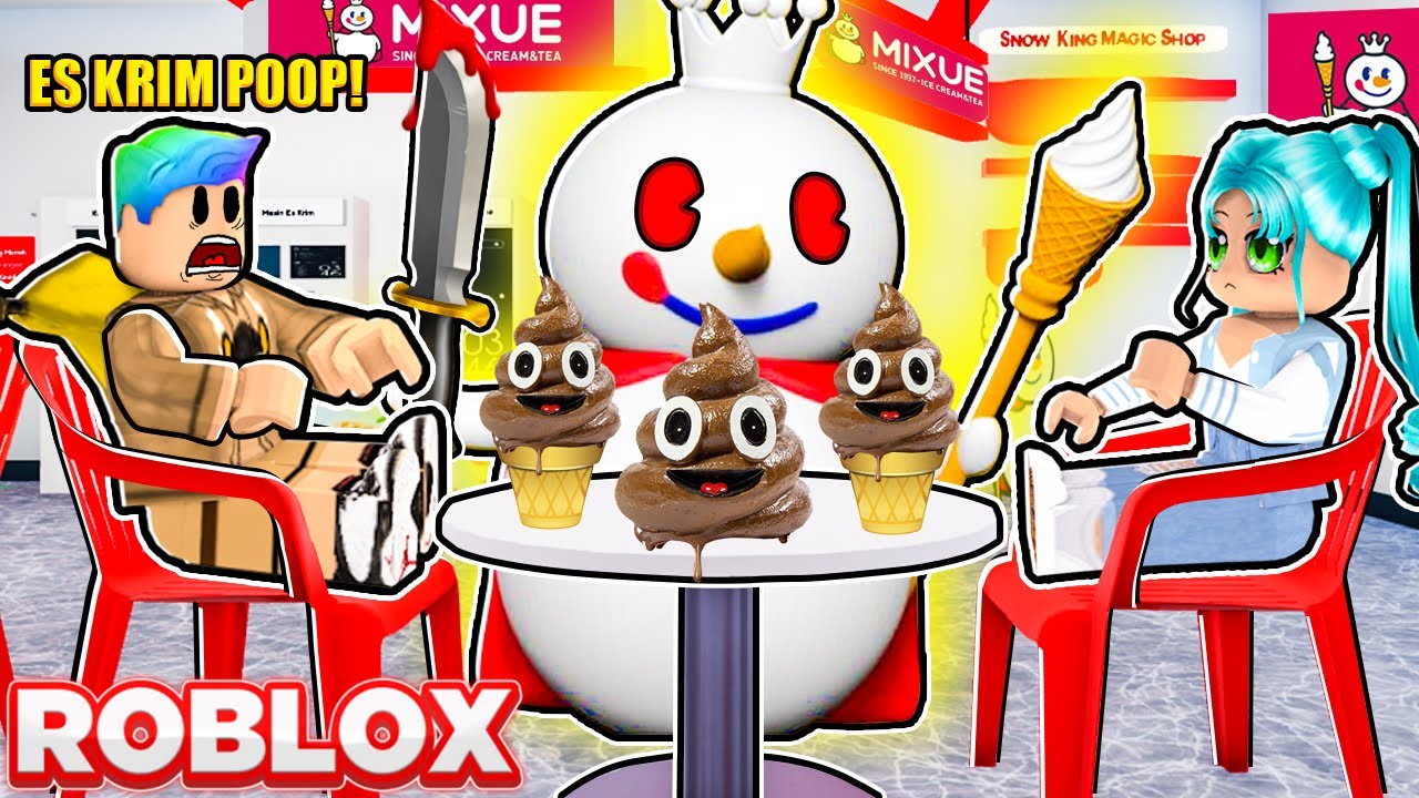 ROBOT BONEKA MIXUE MENYERANG DUNIA!!! AKU DI PAKSA MAKAN ES KRIM POOP ...