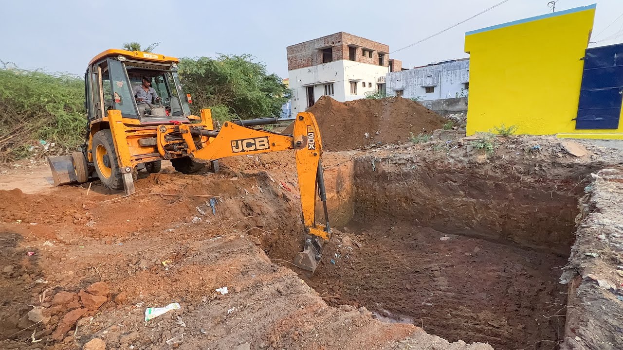 JCB 3DX Big Septic Tank dig for Public Toilet in Village | JCB | jcb ...