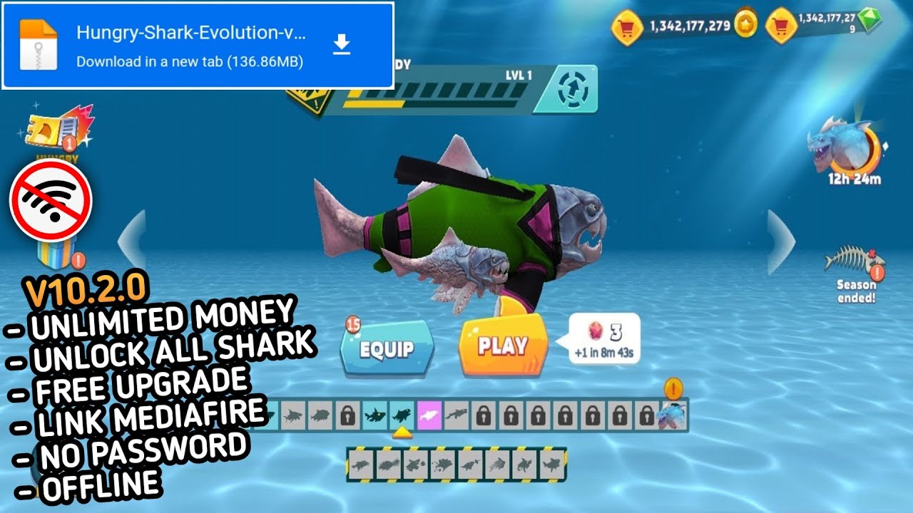 Hungry Shark Evolution Mod Apk Terbaru V10.2.0 - Unlimited Money ...