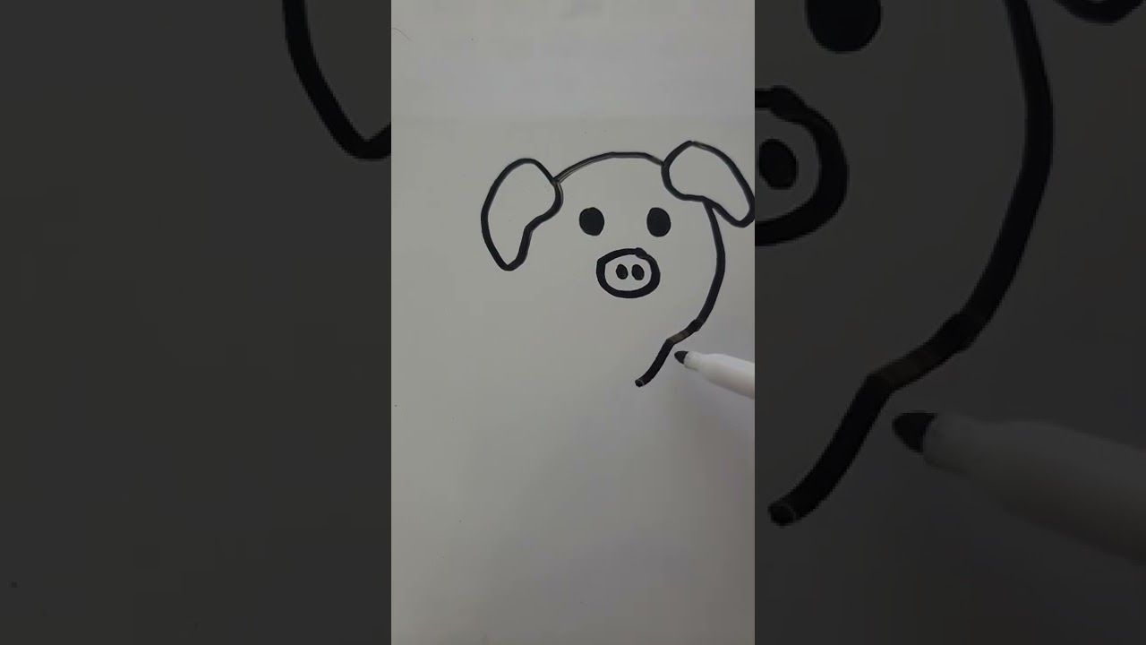 How To Draw Cute Pig Fast - YouTube